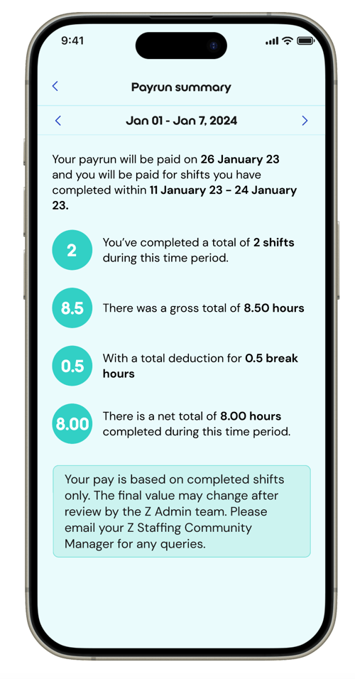 Checking your Payrun Summary